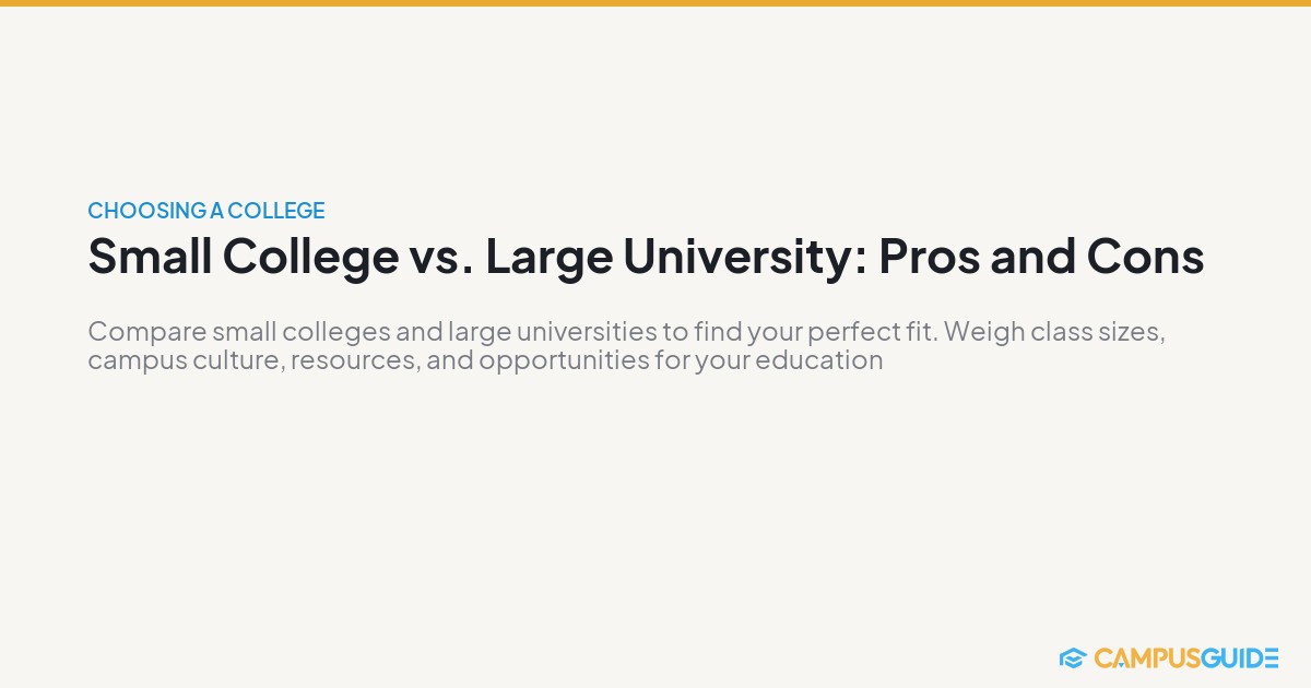 Small College vs. Large University: Pros and Cons | CampusGuide